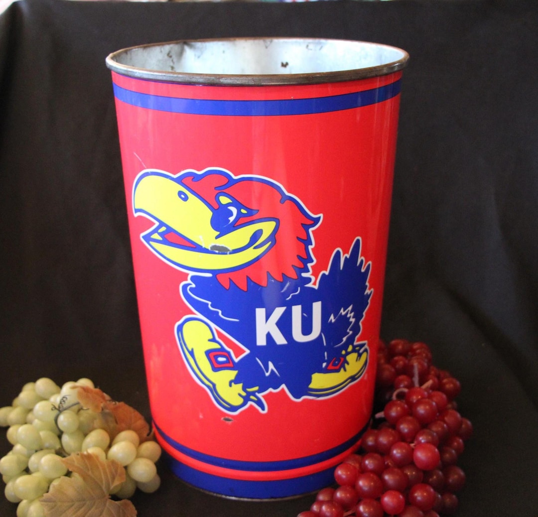 1980's Vintage KANSAS JAYHAWKS by Wincraft Sports - Metal Trash Can ...