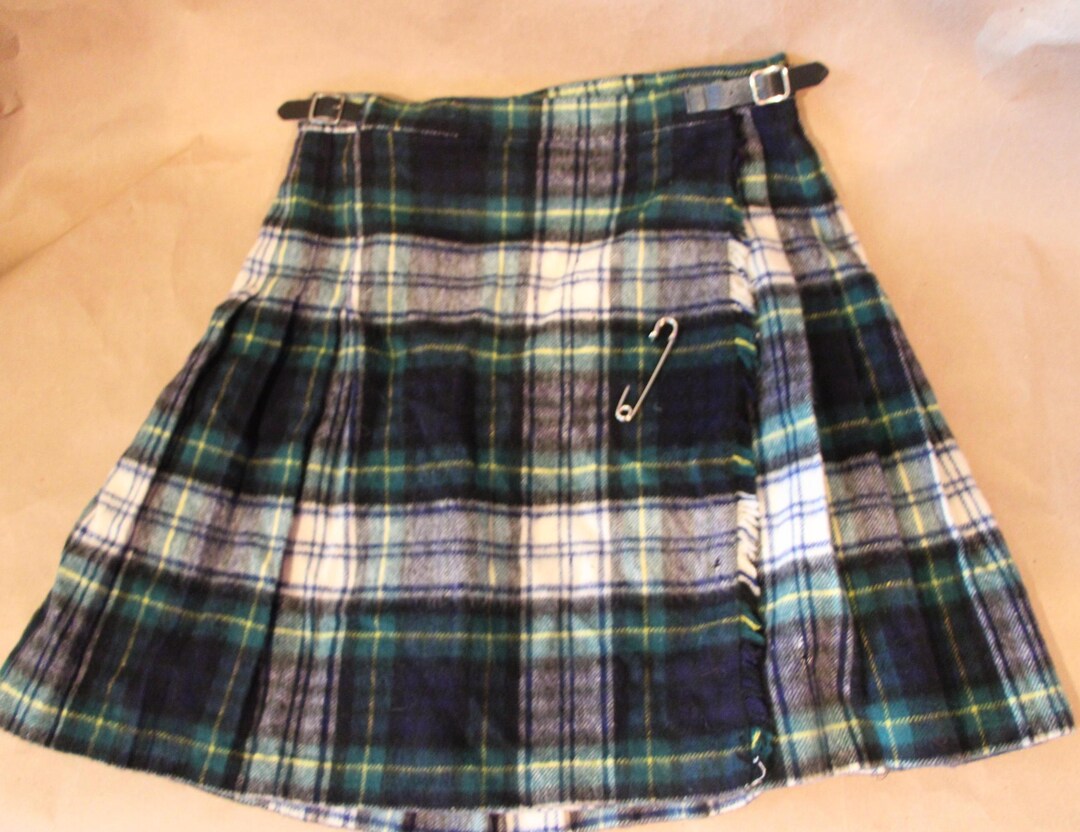 1970's Vintage Laird-portch of Scotland Wool Skirt Kilt Tartan Blue ...