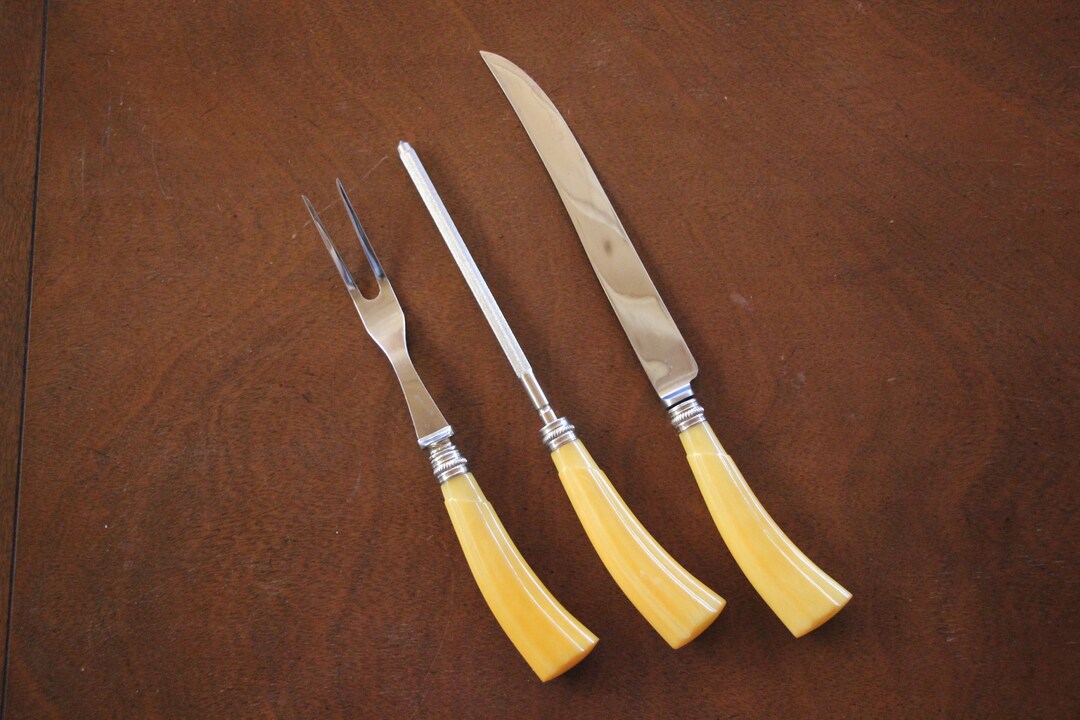 Mid Century Vintage Washington Forge Bakelite Carving Set 3 Pieces ...