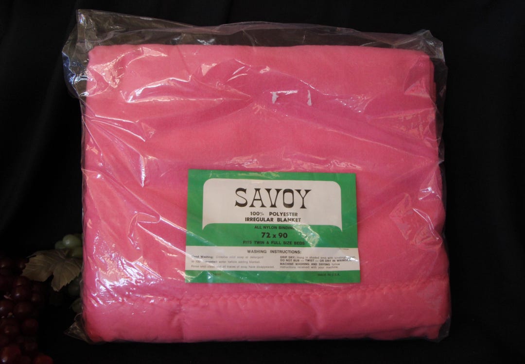 Vintage Savoy Pink Polyester Blanket With Satin Trim (72x90) - Etsy