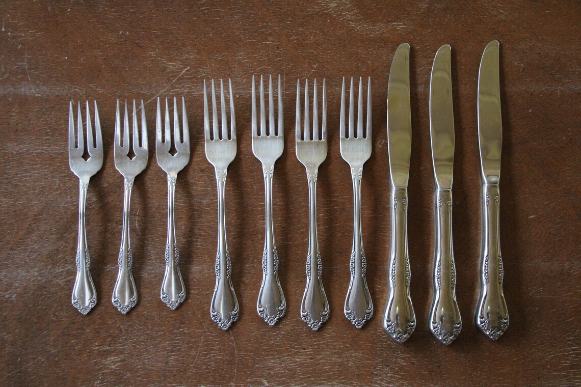 1970's Vintage Oneida / Wm Rogers Stainless Flatware | Etsy