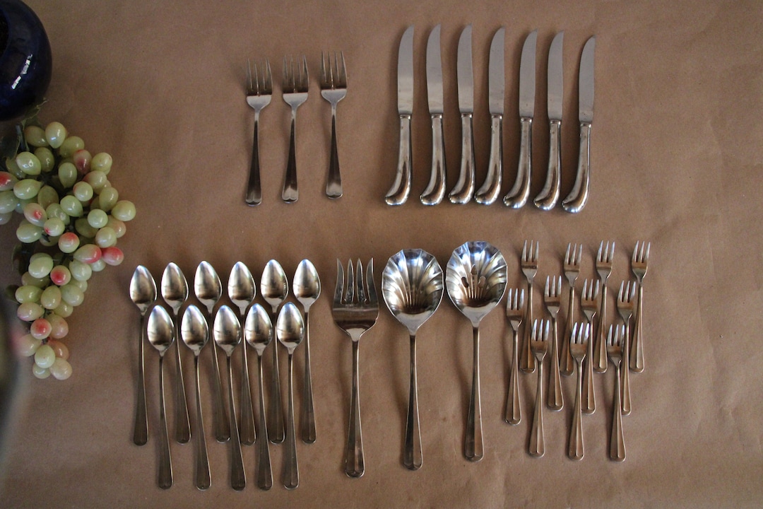 Vintage Continental Gourmet COG1 Stainless Flatware Set - 35 Pieces - Etsy