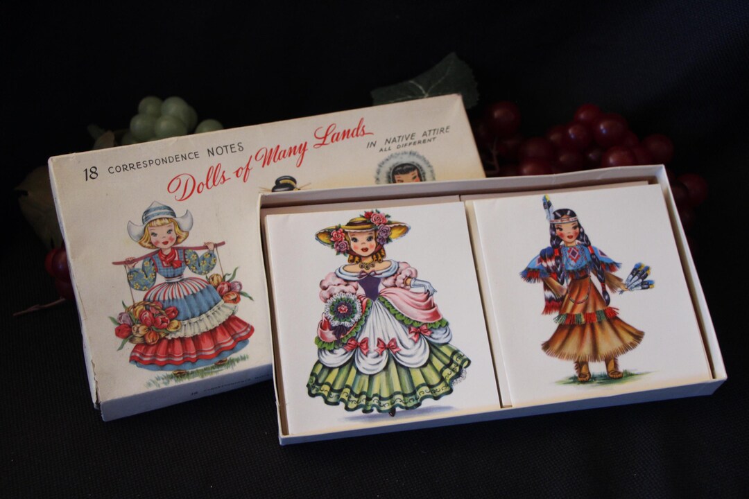 Vintage 1950s Dolls of Many Lands Note Cards - Set of 18 - Etsy