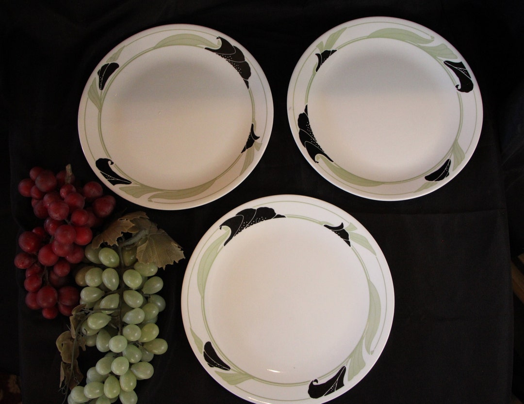 1990's Vintage - Corelle by Corning - BLACK ORCHID - Set of Three ( 3 ...