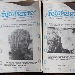 1976 Vintage - FOOTPRINTS Magazines - Needles California - 2 Different ...