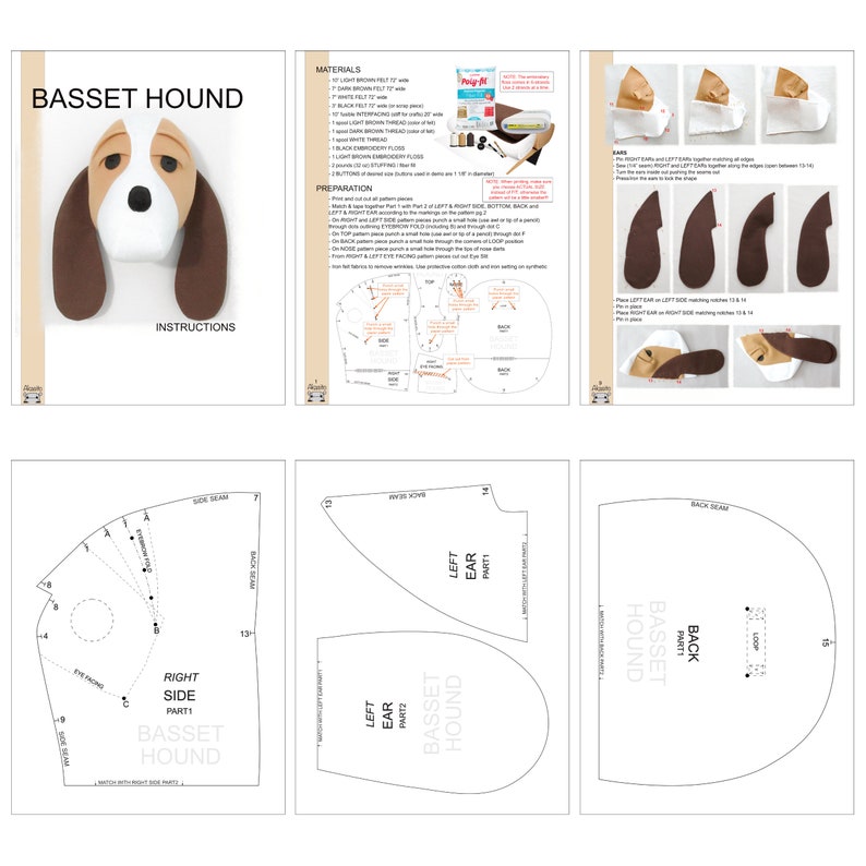 BASSET HOUND PDF Pattern With Instructions - Etsy