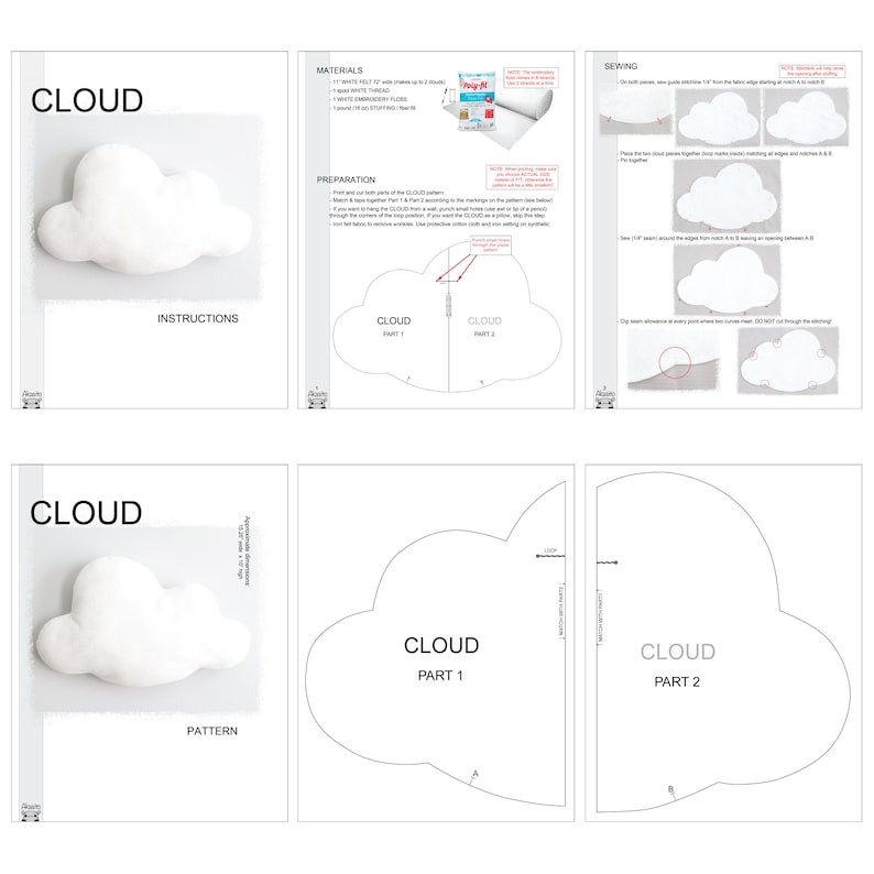 CLOUD PDF Pattern With Instructions - Etsy UK