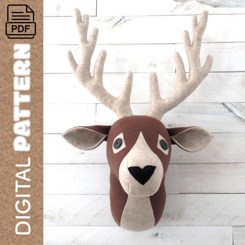 Deer Head Mount Fabric - Etsy UK