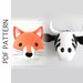 FOX & COW PDF Patterns With Instructions | Etsy