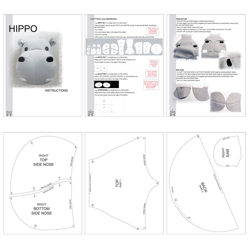 HIPPO PDF Pattern With Instructions - Etsy Canada