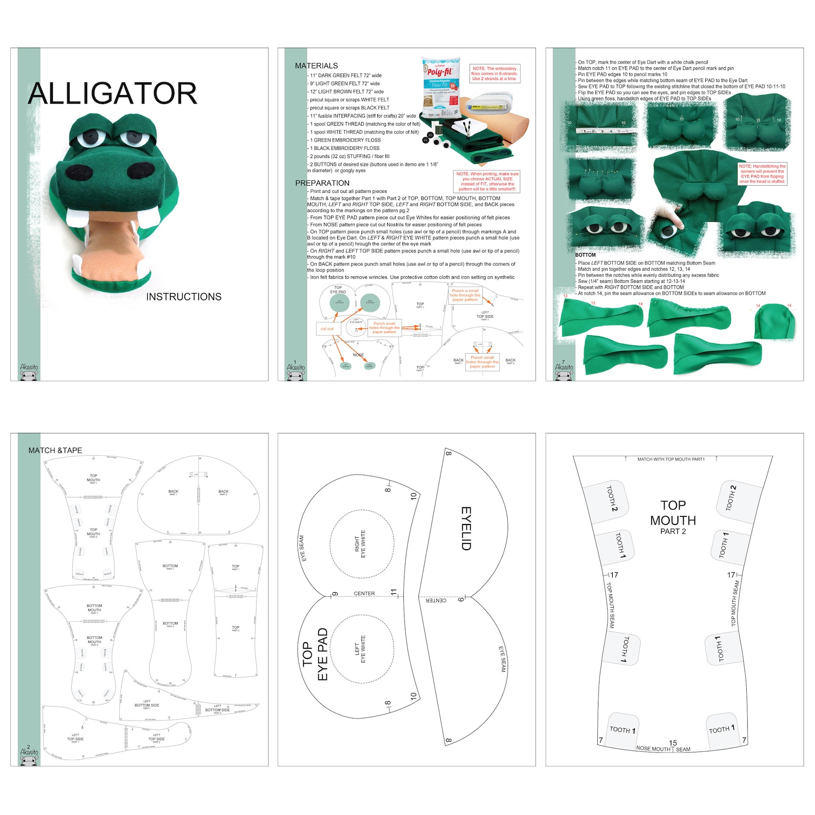ALLIGATOR PDF Pattern With Instructions - Etsy Canada