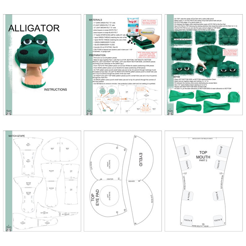 ALLIGATOR PDF Pattern With Instructions | Etsy