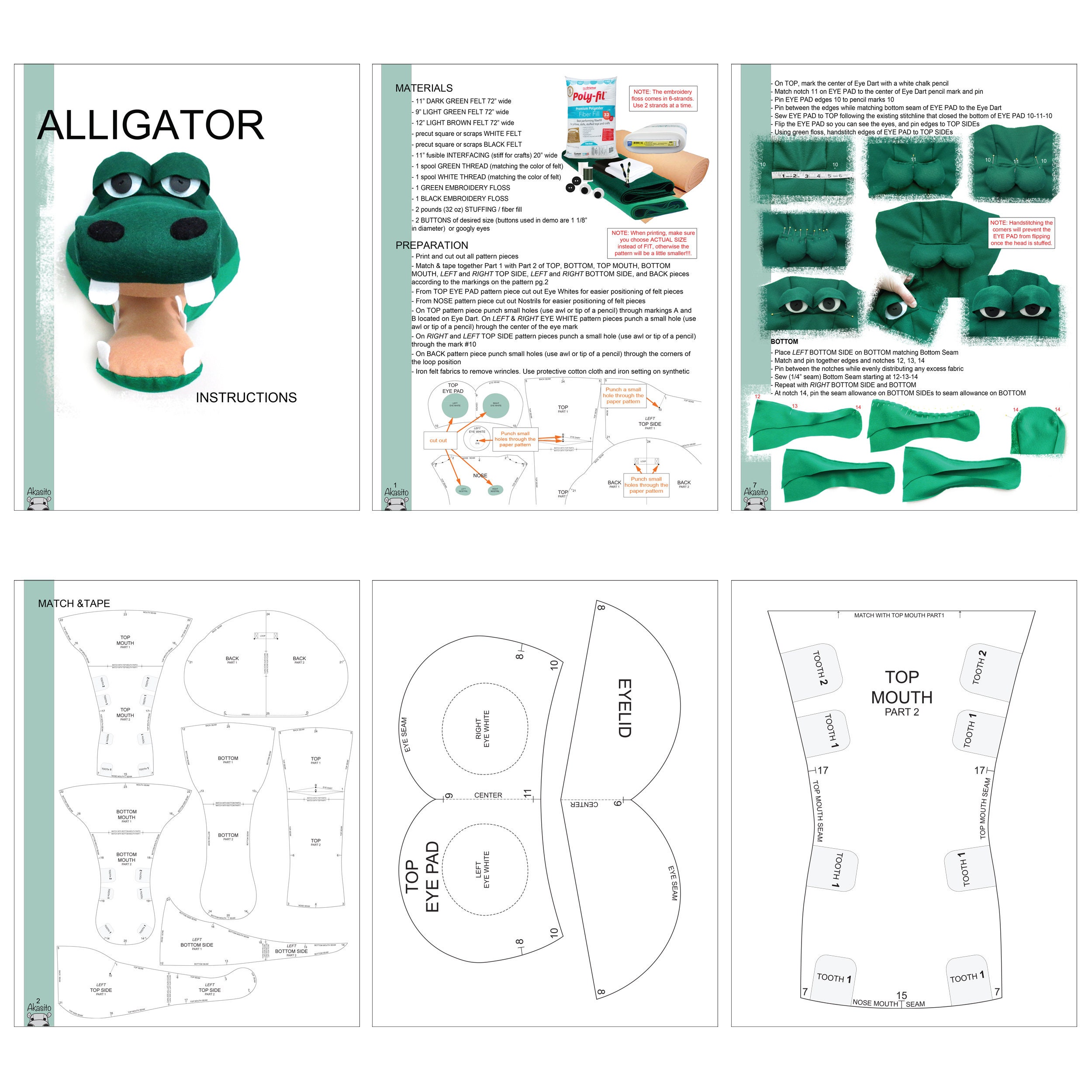 ALLIGATOR PDF Pattern With Instructions - Etsy Canada