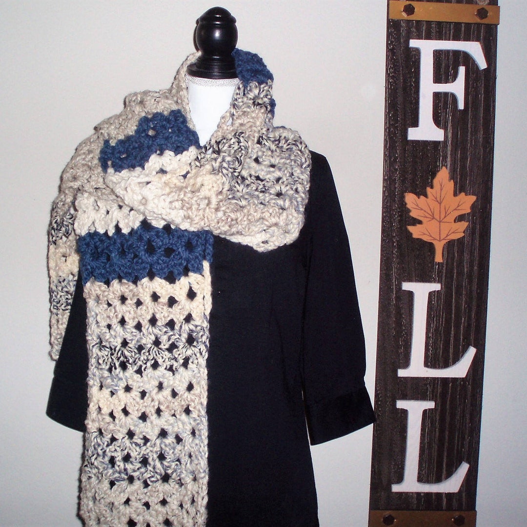 Super Long Scarf, Long Winter Scarf, Bulky Long Scarf, Long Blue and ...