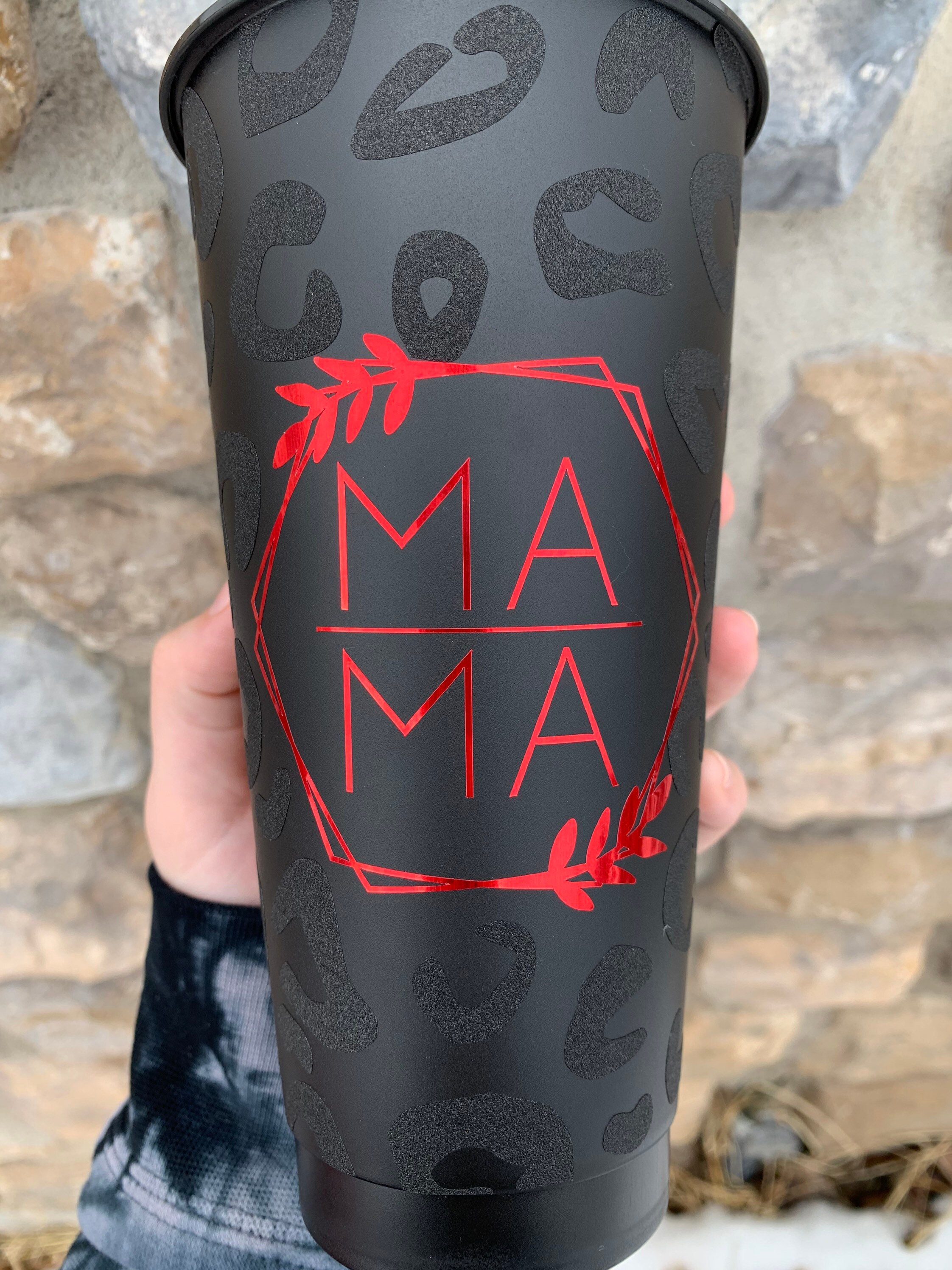 Mama Cup / Mama cheetah cup / Mama Fuel / Black Matte cup | Etsy