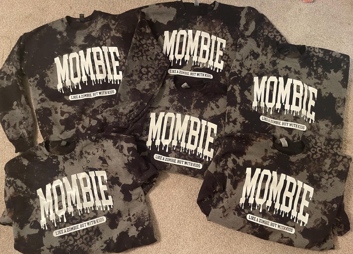 Mombie Crewneck / Mombie Halloween Crewneck / Mombie / Cheetah Bleached ...