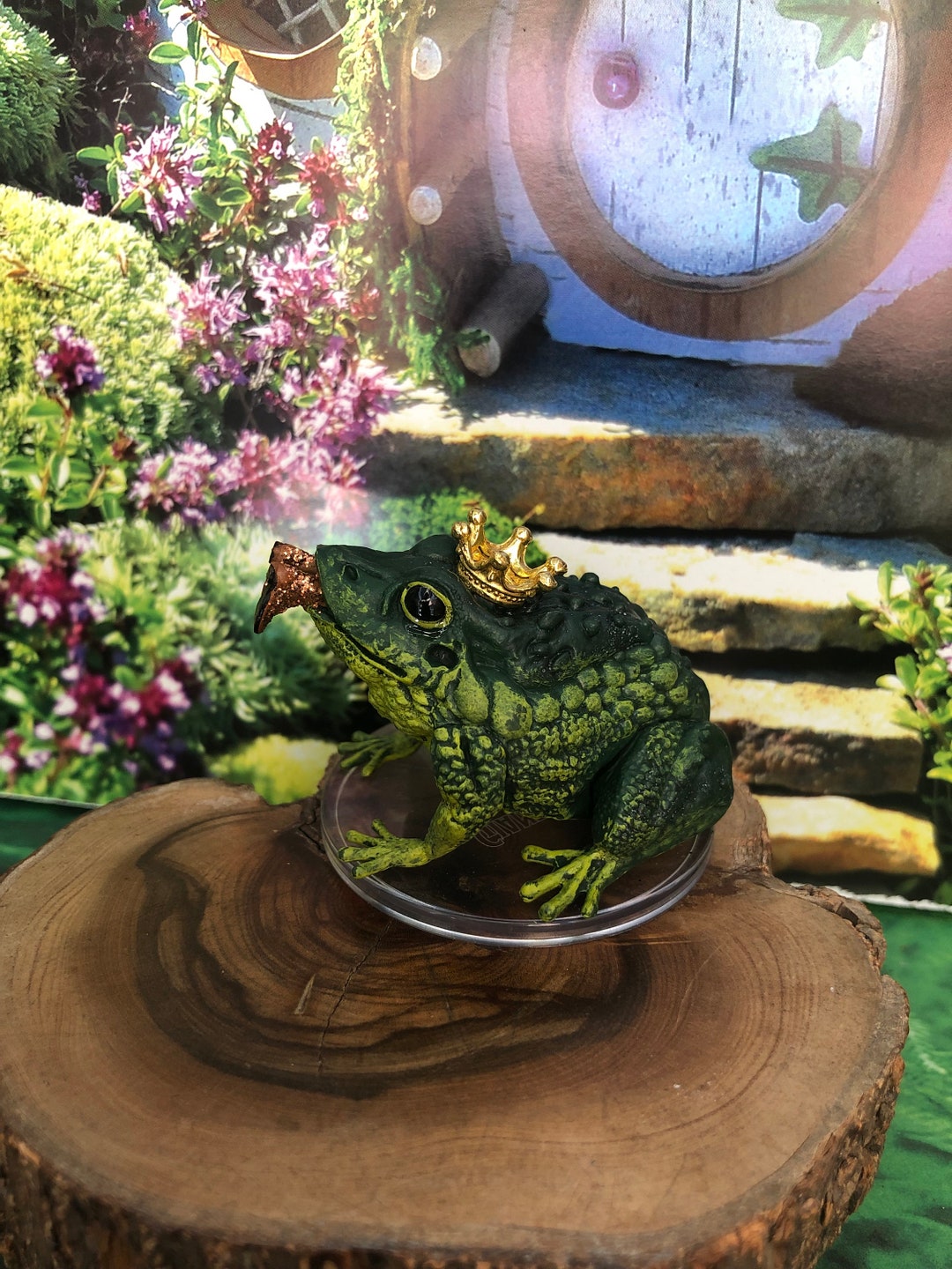 Frog Prince Catching a Garden Gnome, Fairy Garden, Whimsical - Etsy