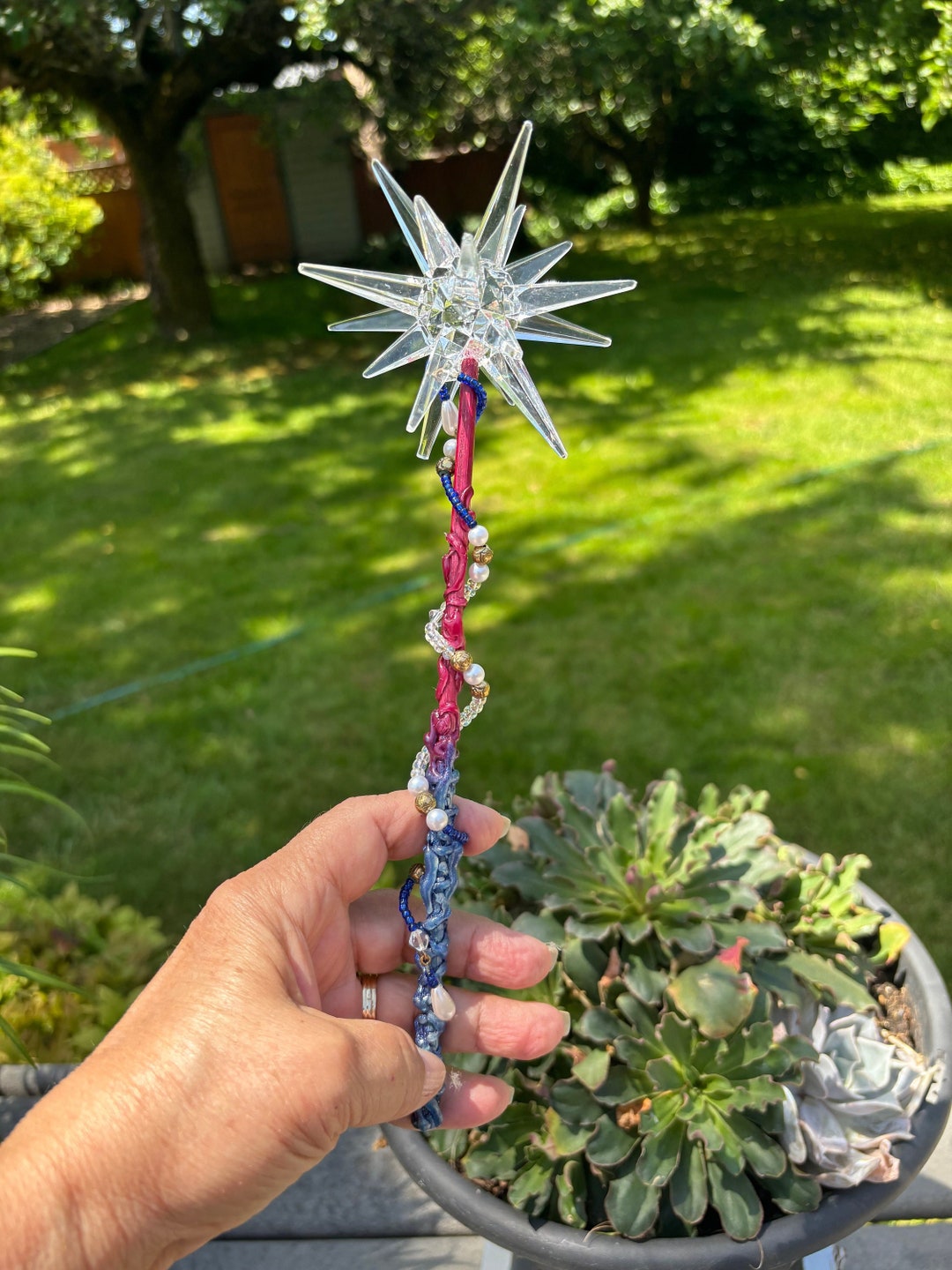 Red, White and Blue Starburst Wand, Scepter, Magical, Whimsical, Fairy ...