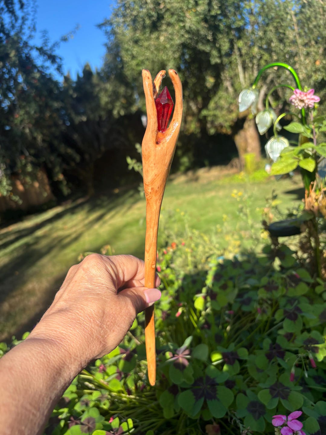 12 Inch Miniature Wizard Staff: Onward Inspired Hand Carved Apple Wood ...