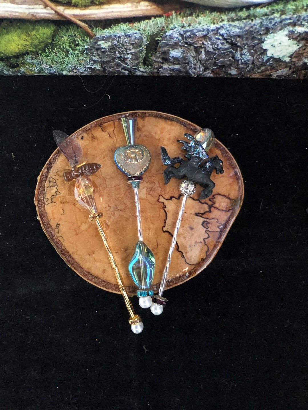 Bee, Heart and Pegasus Wands, Fairy Wands, Fairy Garden, Whimsical ...