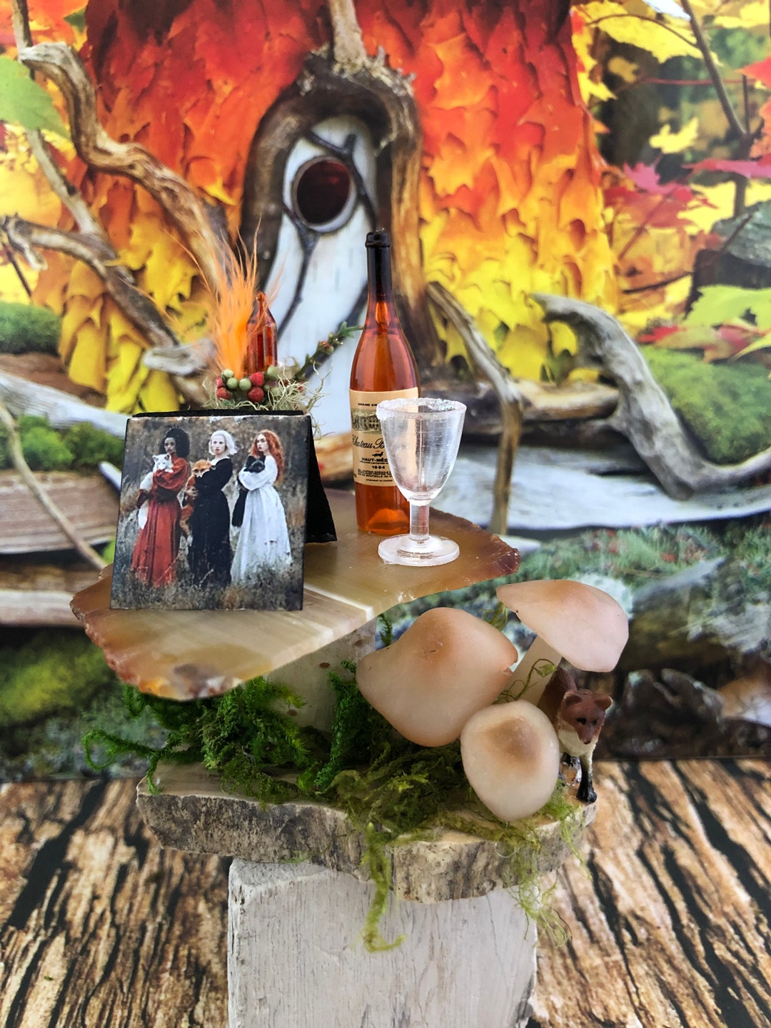 Fall Fox Fairy Table, Fairy Garden Table, Fairy Furniture, Table, Ooak ...