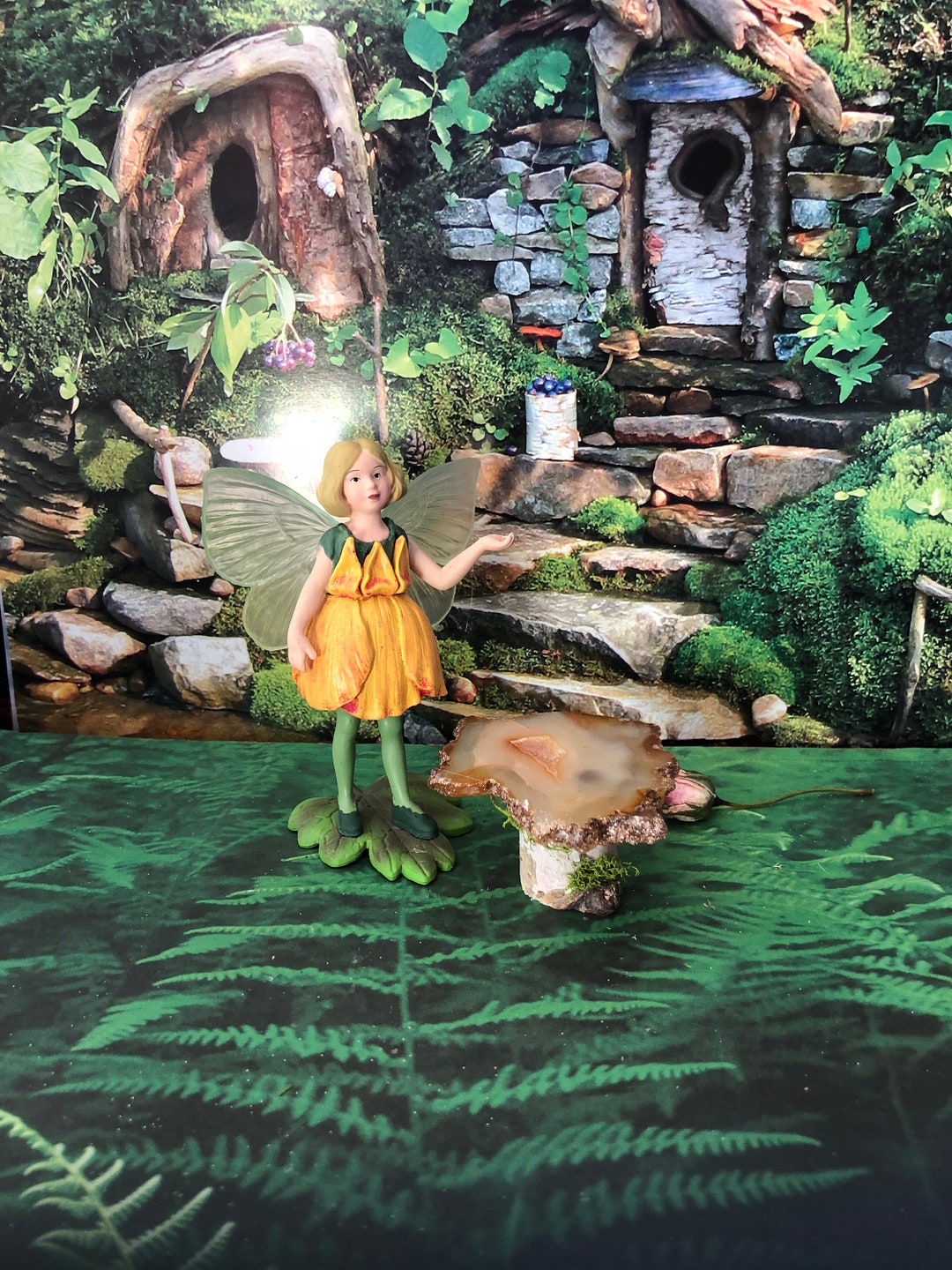 Fairy Garden Table, Agate Top Table, Fairy Furniture, Table, Ooak Fairy ...