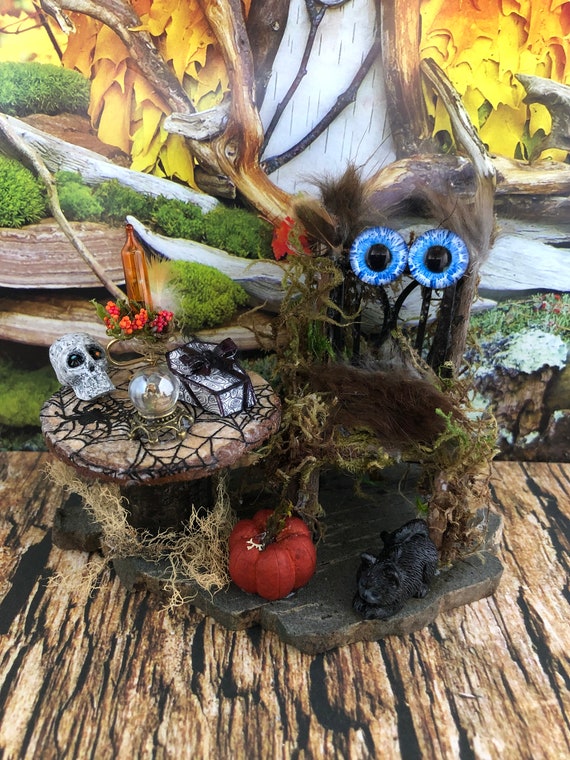 Halloween Fairy Furniture Spooky Chair Table and Witch's - Etsy