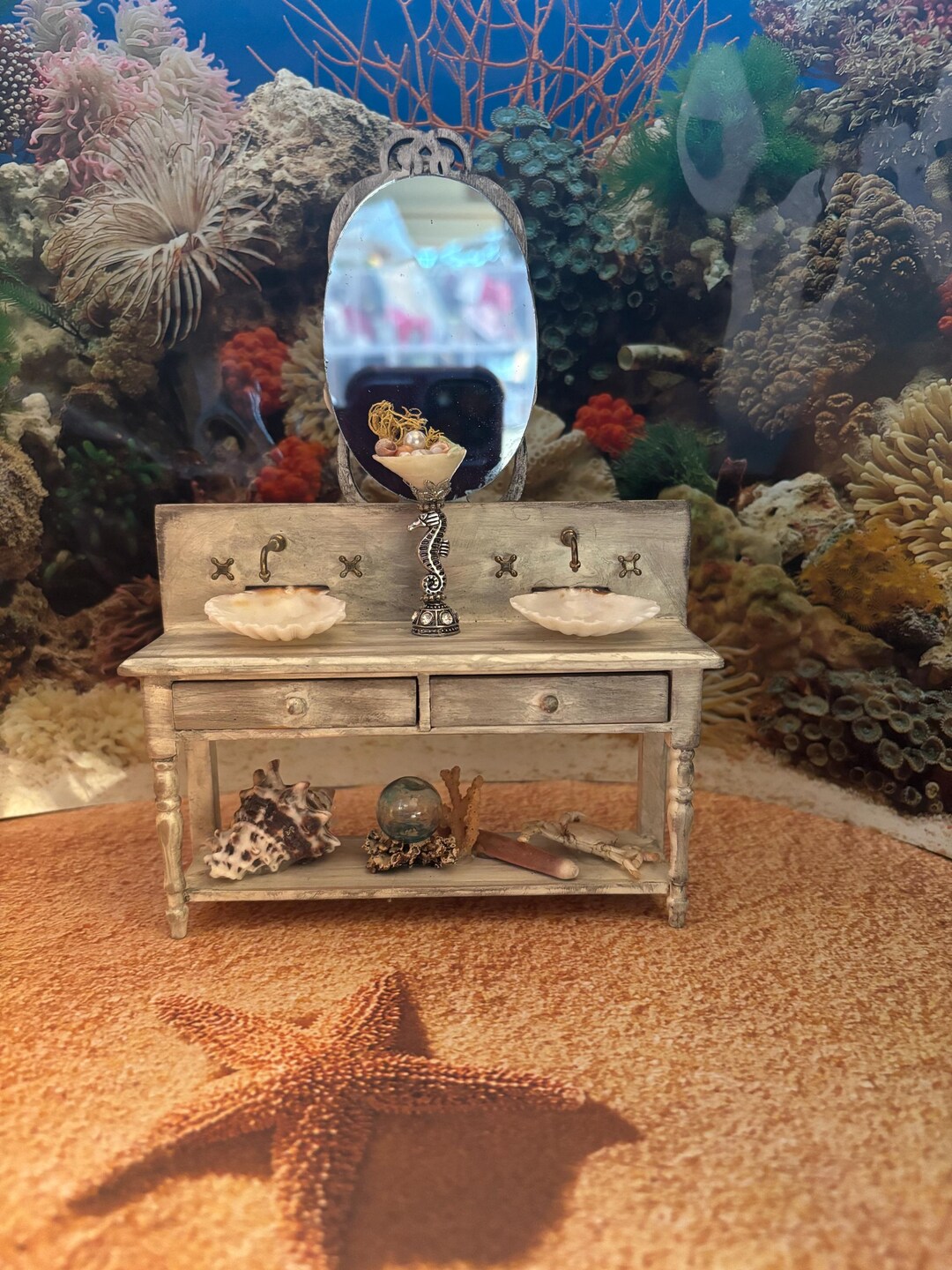 Miniature Seashell Vanity, Seashore, Seahorse - Etsy