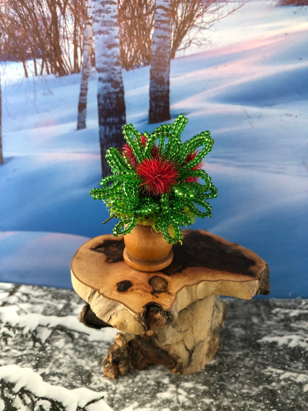 Miniature Beaded Christmas Bush: Fairy Garden Decoration - Etsy