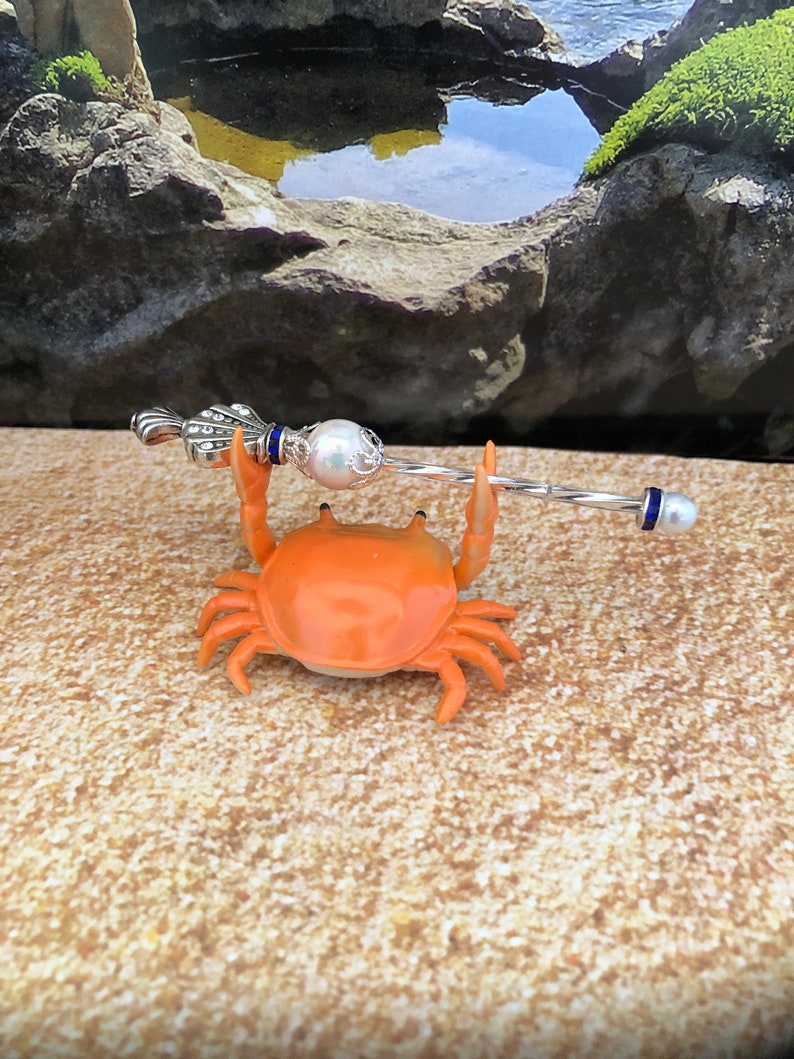 Miniature Crab Wand Holder, Mermaid's Pet - Etsy