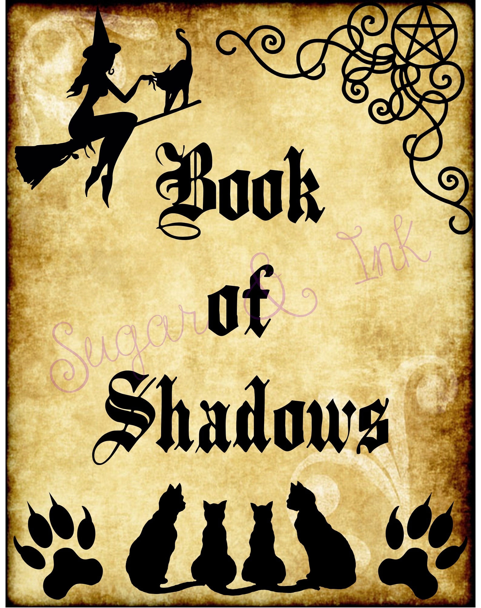 Book of Shadows Title Pages Instant Download | Etsy