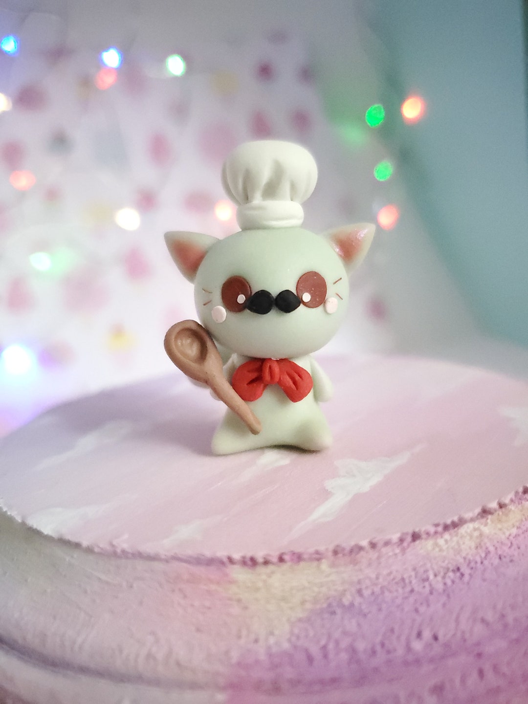 Kawaii Chef Kitty Cat Figure - Etsy