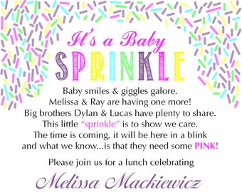 Baby Girl Sprinkle Invitation, Baby Sprinkle Invitation Girl, Pink Baby ...