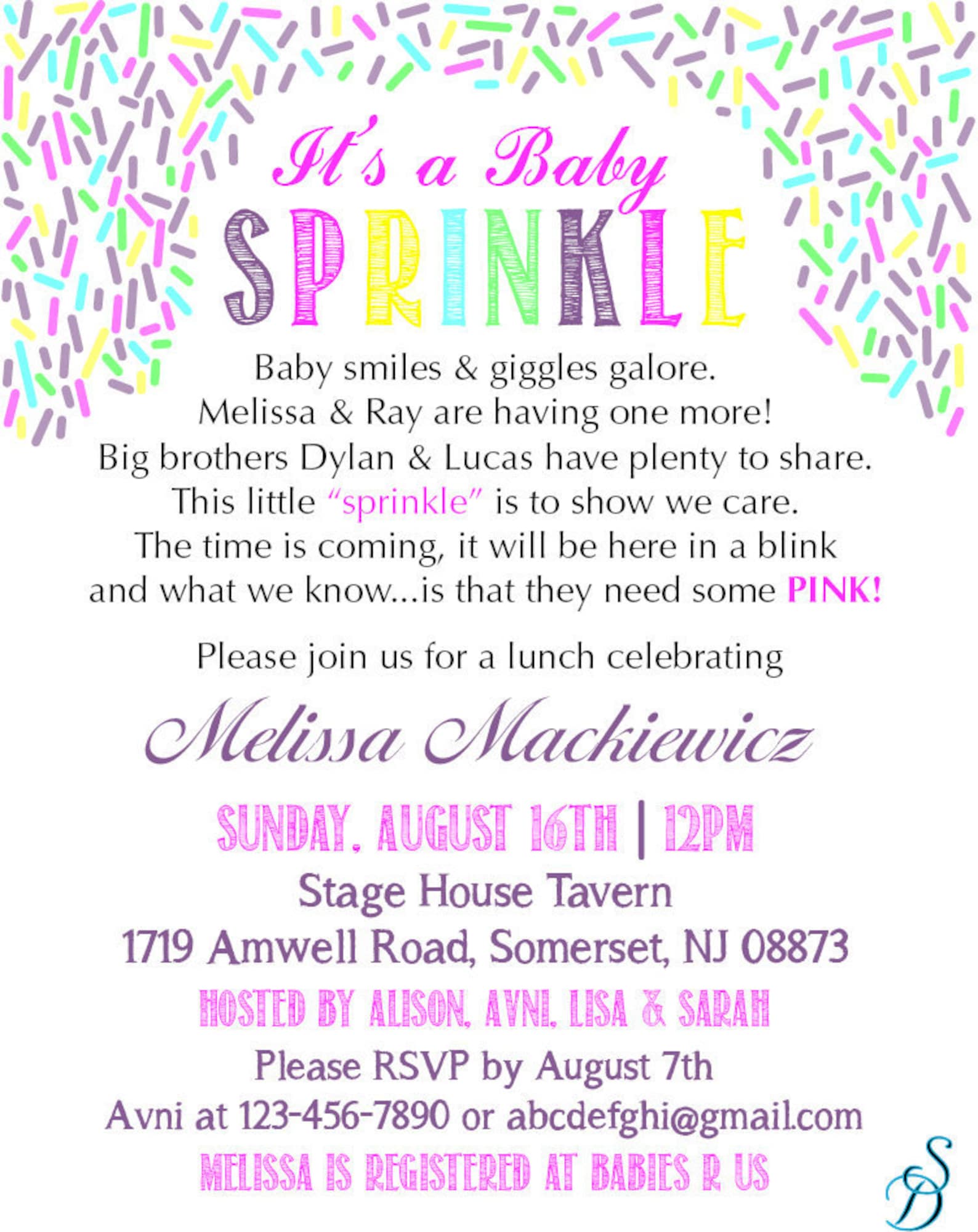 Cute Baby Sprinkle Invitation, Girl Sprinkle, Girl Baby Sprinkle Invite ...
