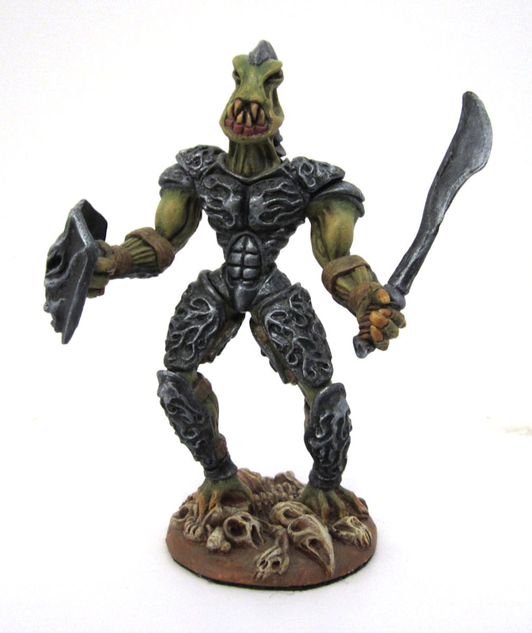 Fantasy Lizard Man Reptile Warrior With Sword and Shield Figurine - Etsy