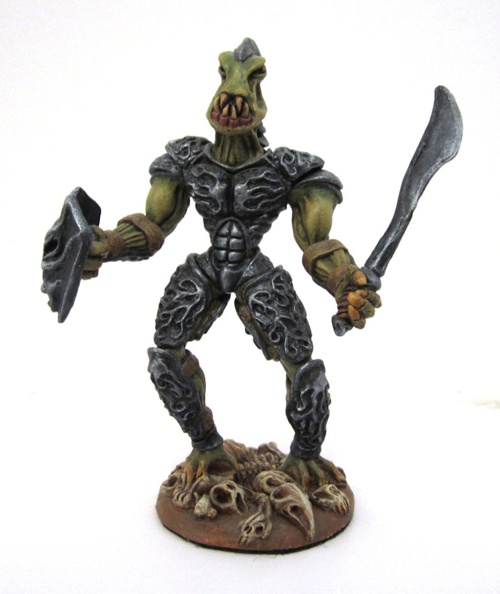 Fantasy Lizard Man Reptile Warrior With Sword and Shield - Etsy