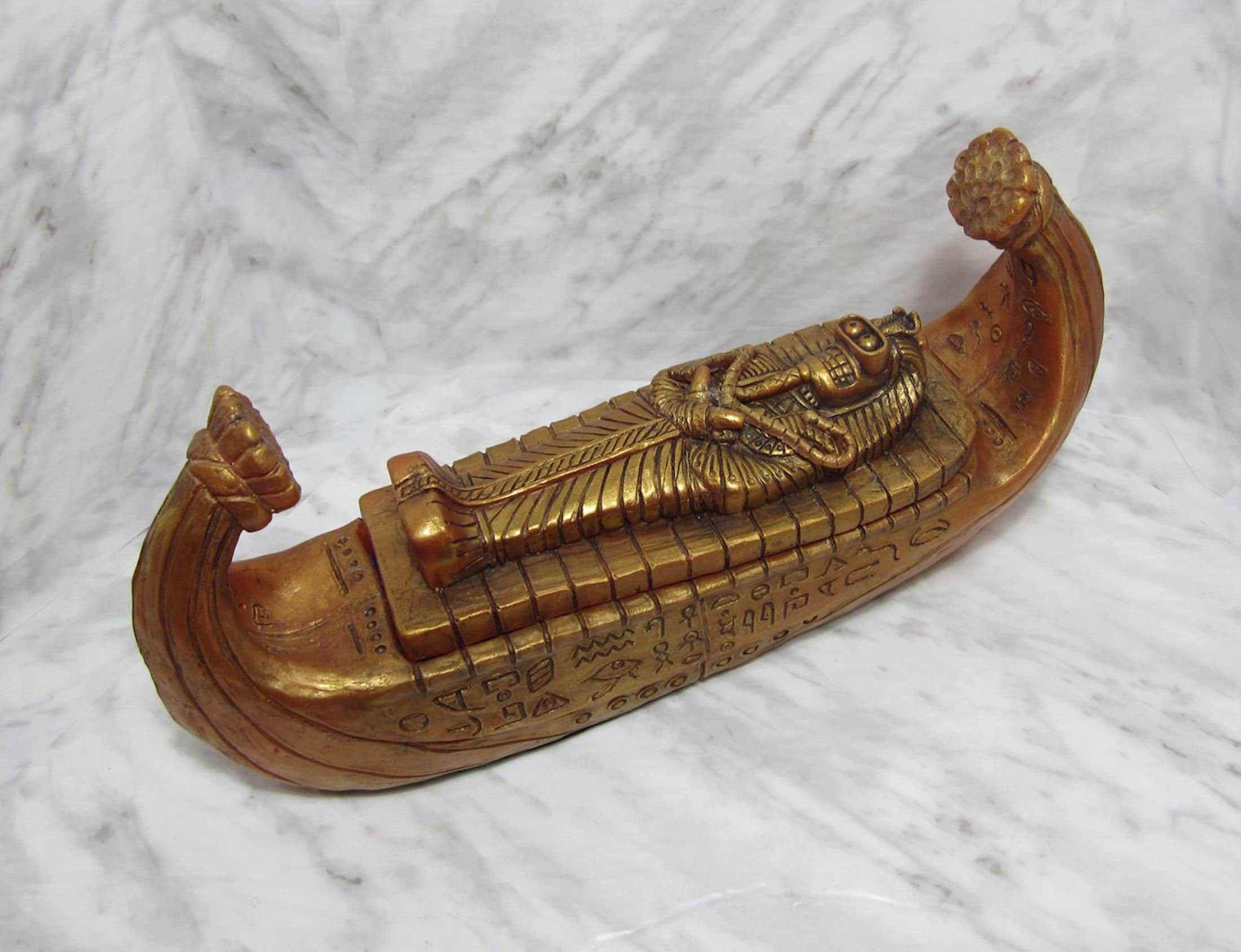Robot Pharaoh Sarcophagus Boat Trinket Box With Egyptian Mummy ...