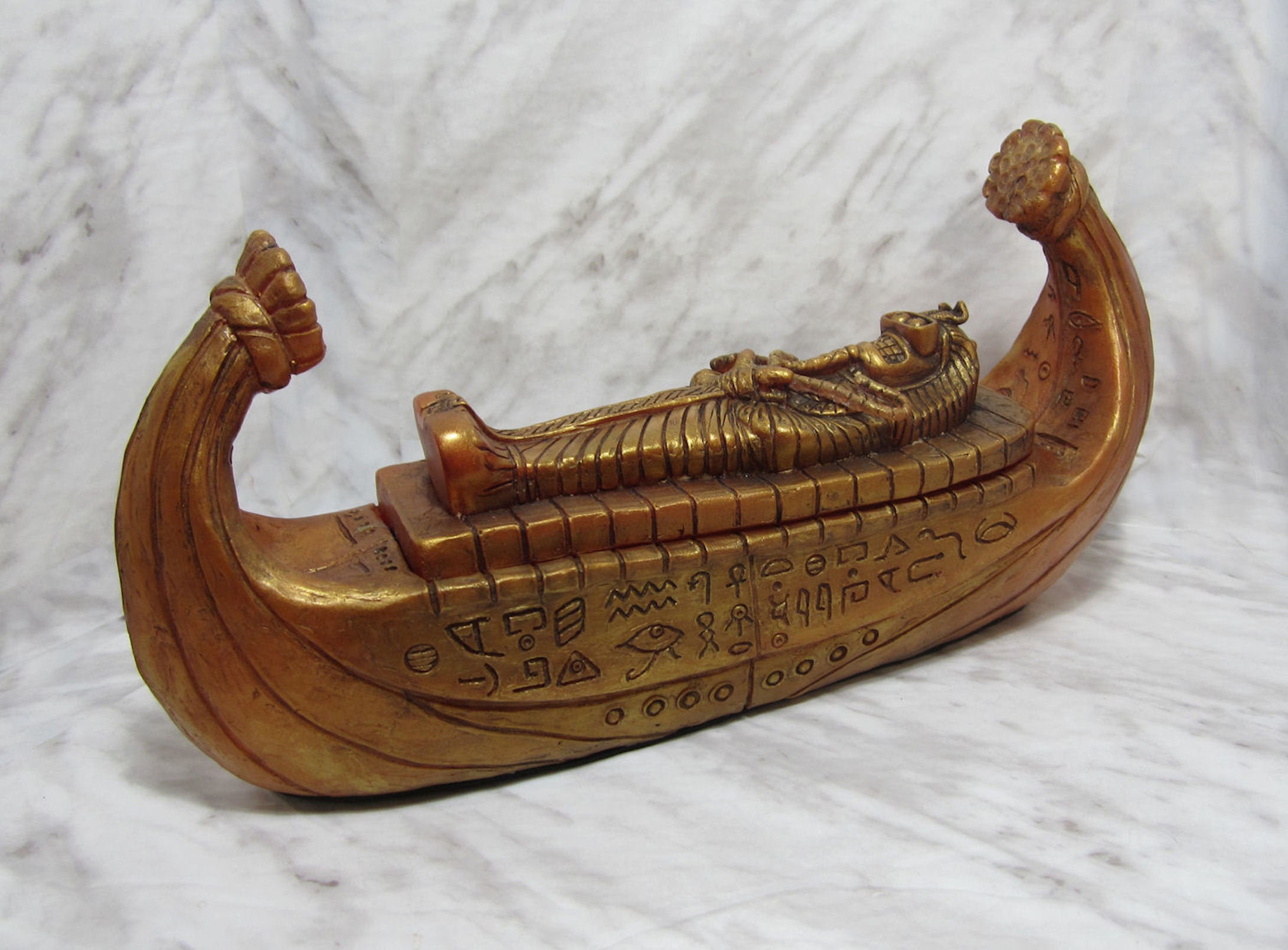 Robot Pharaoh Sarcophagus Boat Trinket Box With Egyptian Mummy ...