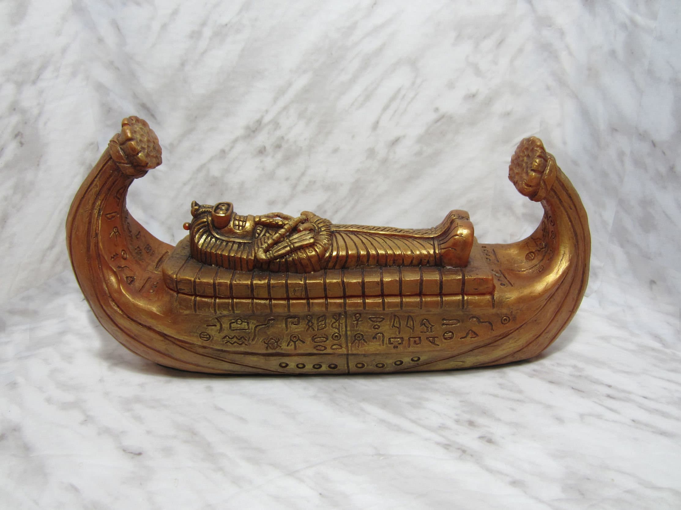 Robot Pharaoh Sarcophagus Boat Trinket Box With Egyptian Mummy ...