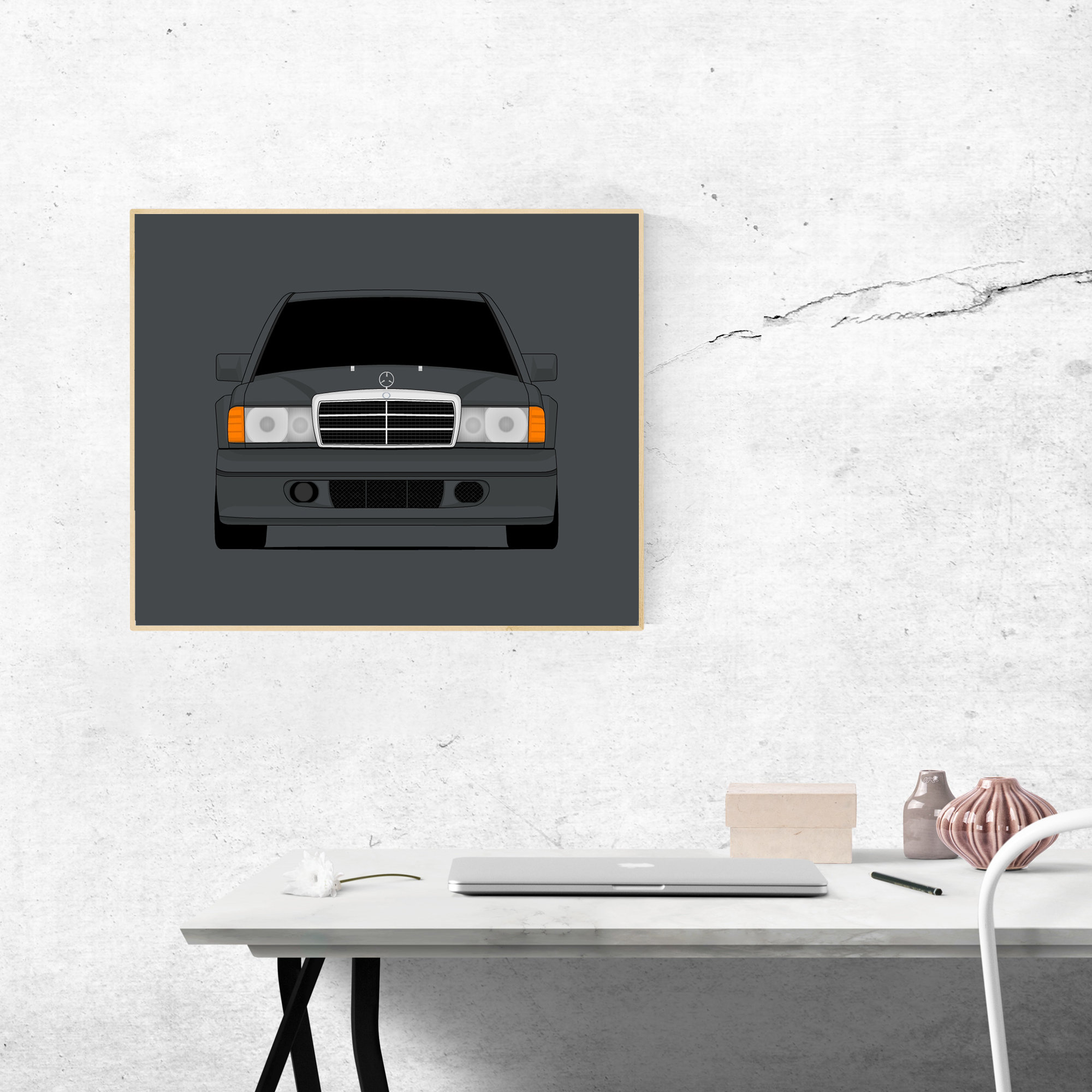 Mercedes Benz 190E (1990-1991) Cosworth Evolution II Car Poster Print ...
