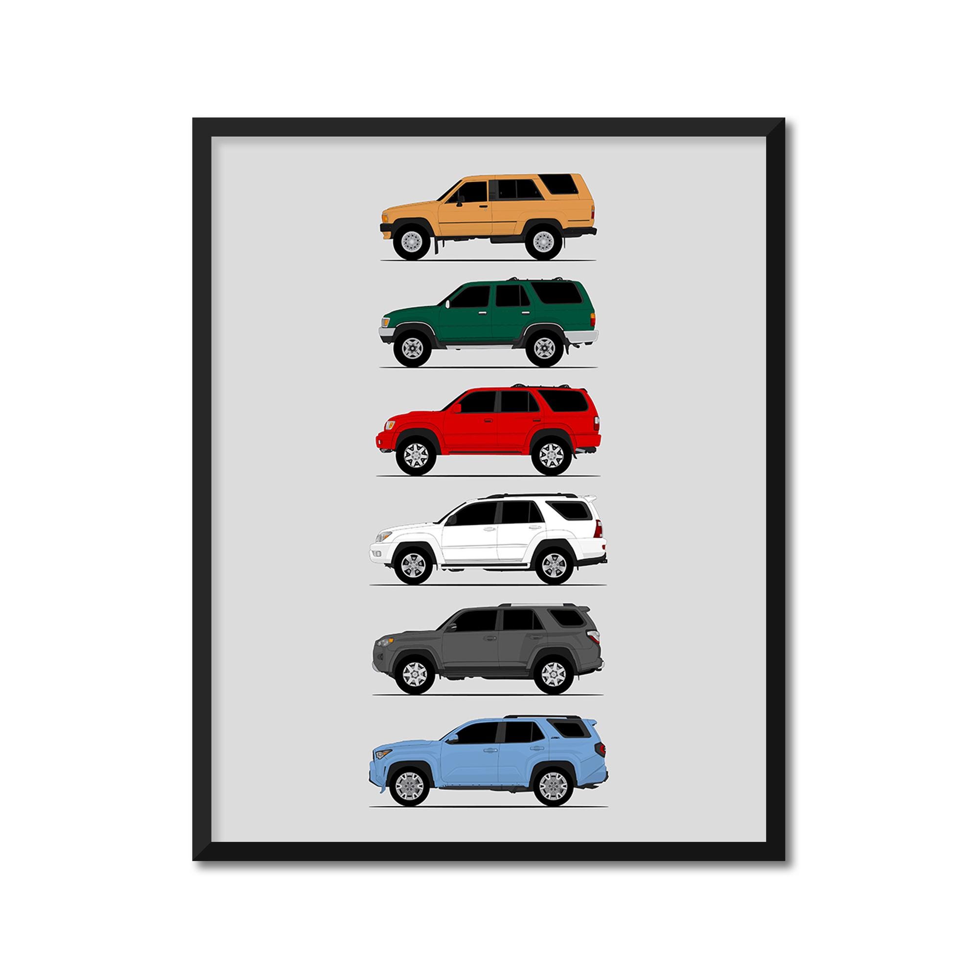 Toyota 4runner Car Poster (side Profile) Print Wall Art Decor of TRD ...