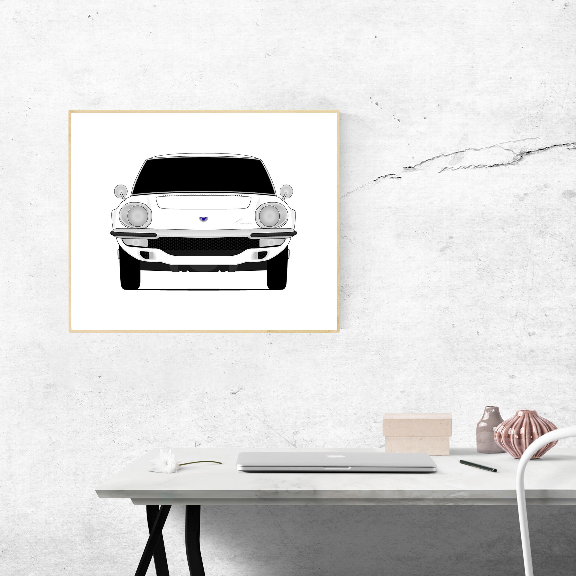Mazda Cosmo Sport Series II L10B (1968-1972) Car Poster Print Wall Art ...
