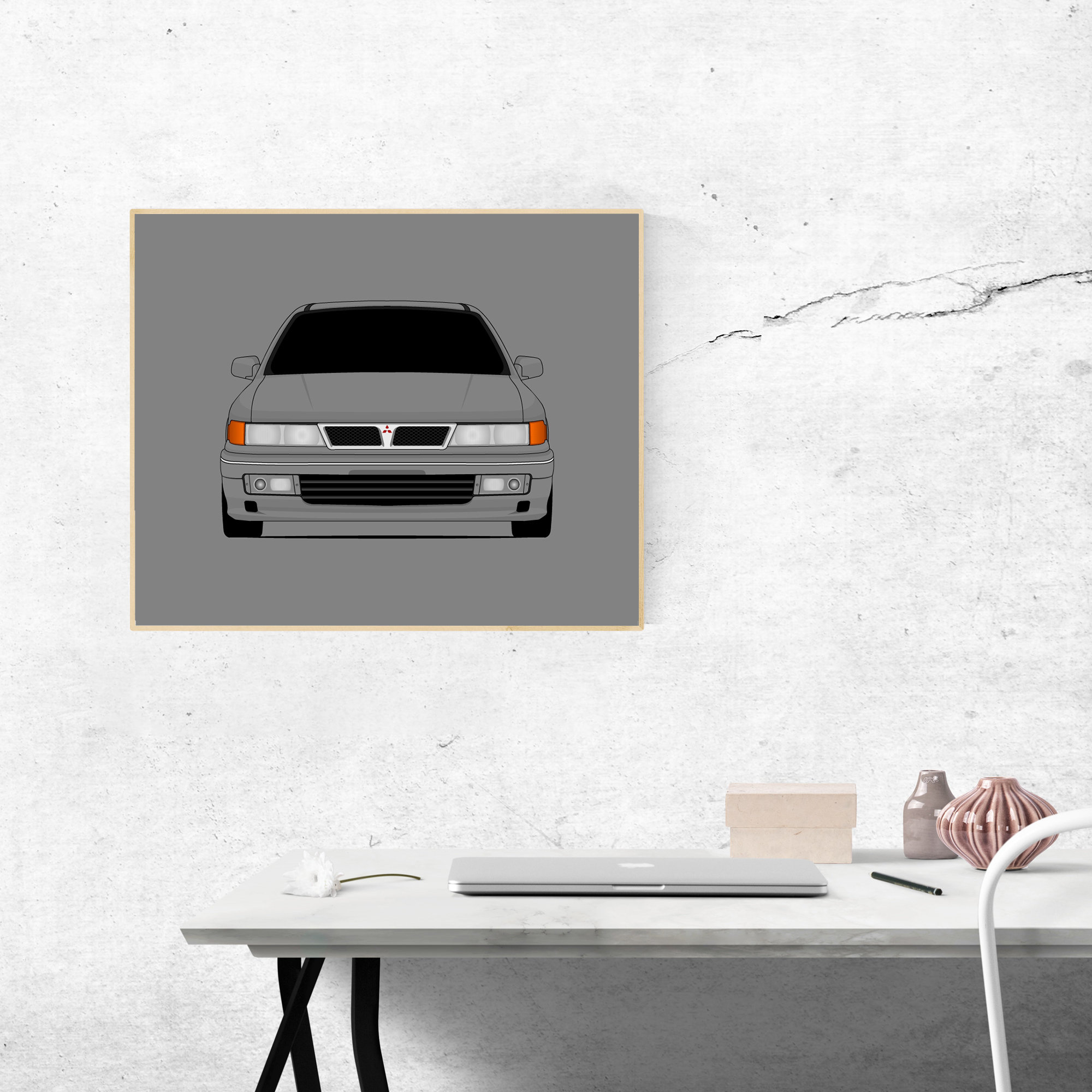 Mitsubishi Galant VR-4 (1987-1992) 6th GEN Car Poster Print Wall Art ...