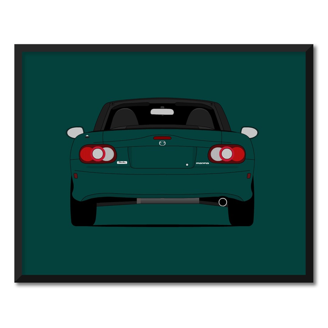 Mazda Miata MX-5 NB (1998-2005) (rear) Car Poster Print Wall Art Decor ...