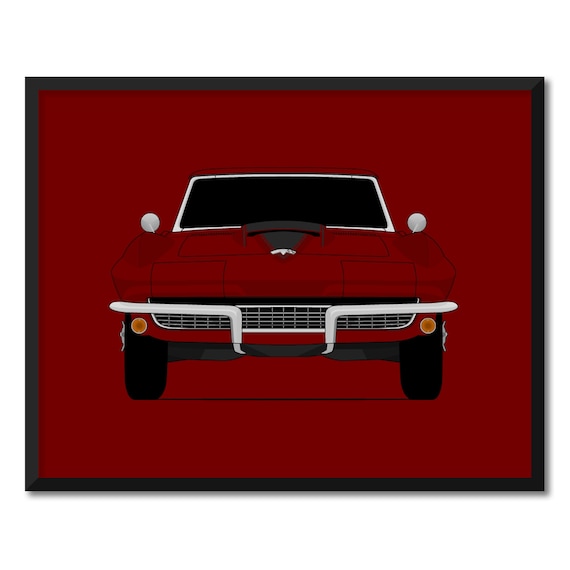 Chevy Corvette C2 1967 2nd Generation Inspired Car Poster - Etsy