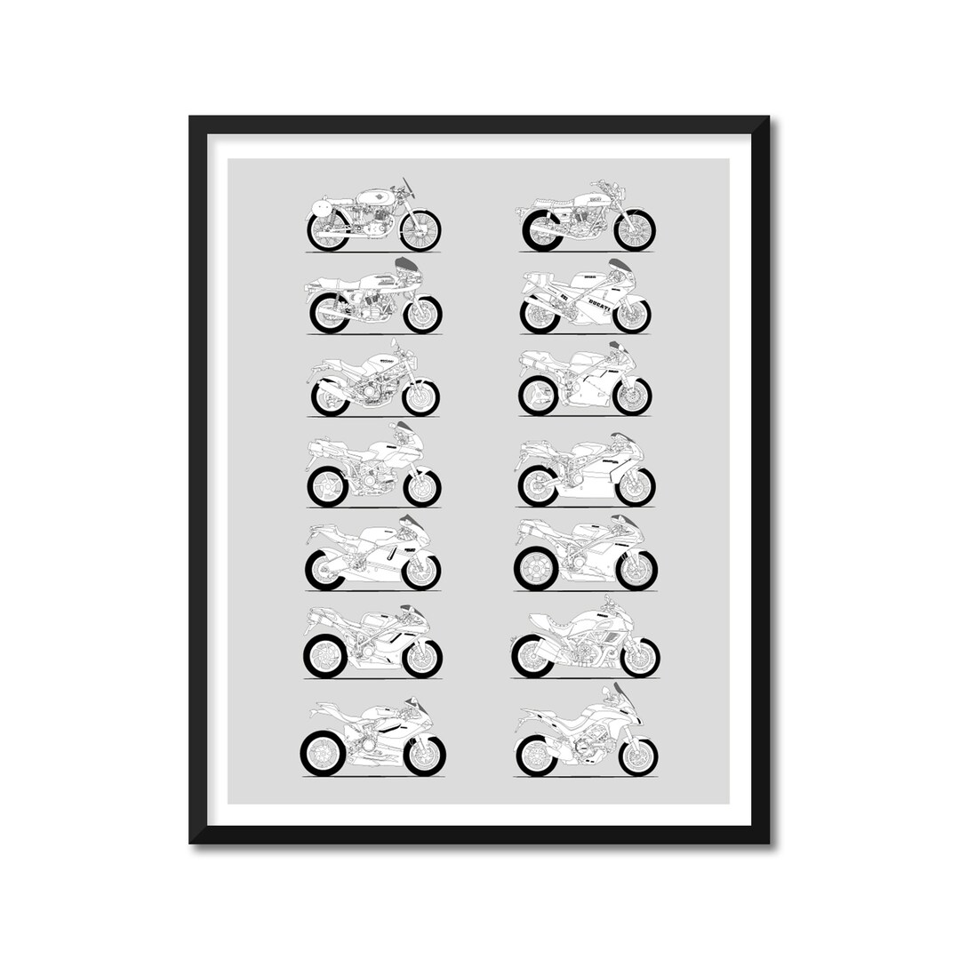 Ducati Motorcycle Inspired Poster Print Wall Art Best of Ducati ...
