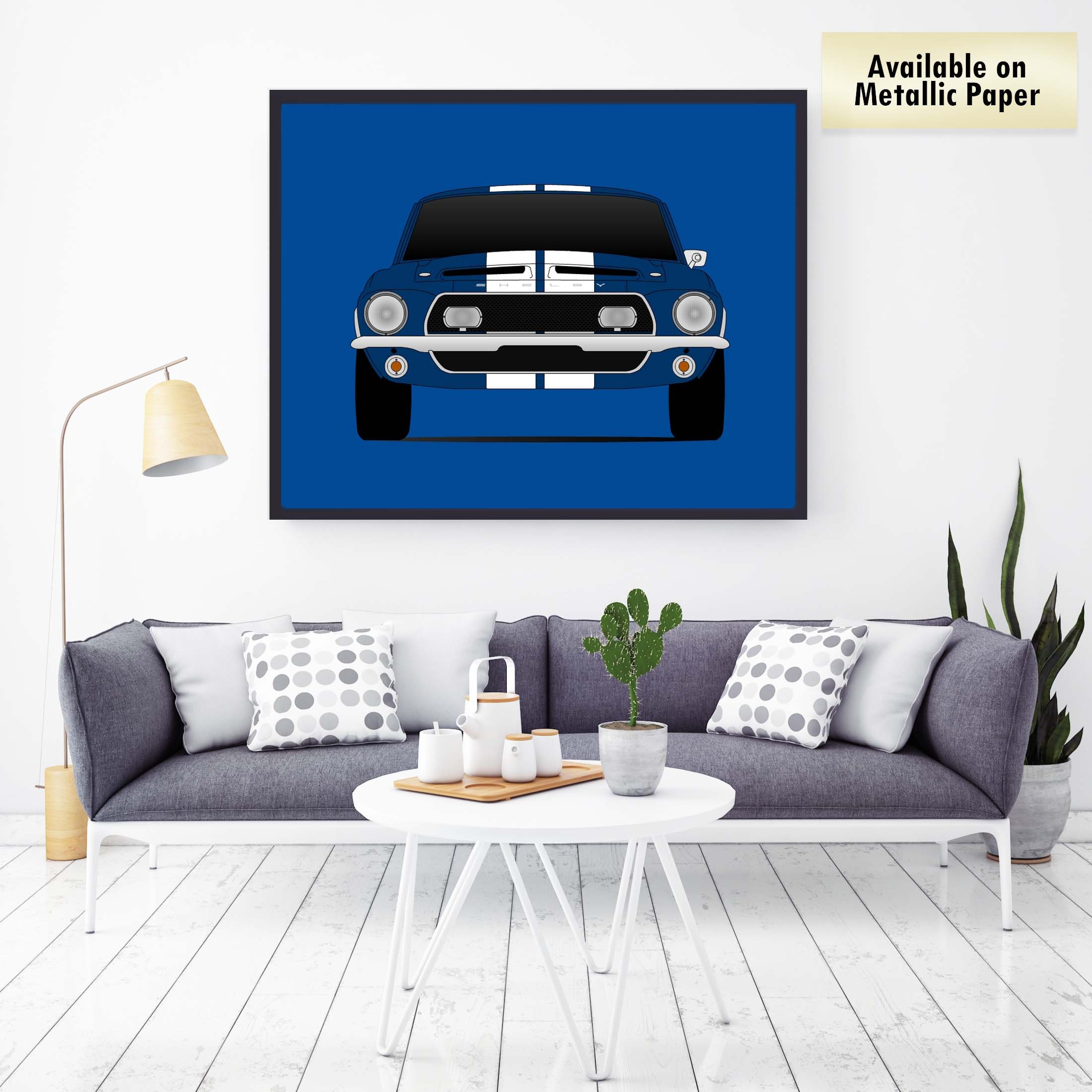 Ford Mustang 1968 Shelby GT500KR Cobra Car Poster Print Wall | Etsy