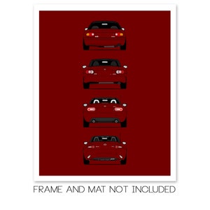 Mazda Miata MX-5 (rear View) Poster Print Wall Art of the History and ...