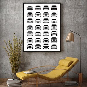 BMW M Car History Inspired Car Poster Print Wall Art of All BMW M ...