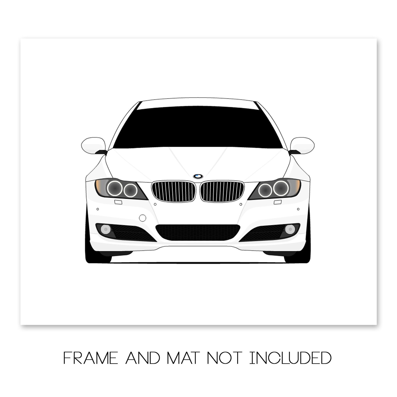 BMW 3 Series 335i LCI Sedan E90 (2009-2010) Car Poster Print Wall Art ...